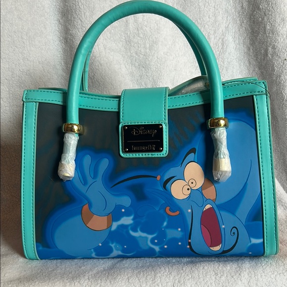 Loungefly | Bags | Loungefly Blue Satchel Bag With Gold Hardware | Poshmark